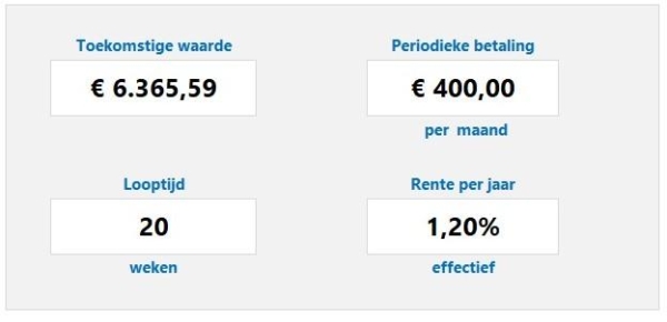 Toekomstige waarde berekenen - Kostprijscalculatie